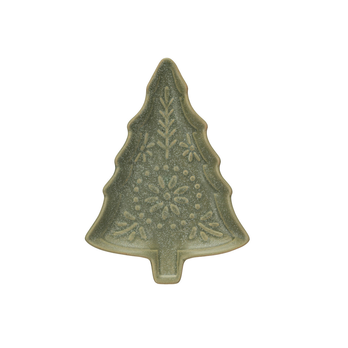 Stoneware Tree Shaped Plate, Matte Reactive Glaze | The Silver Dahlia